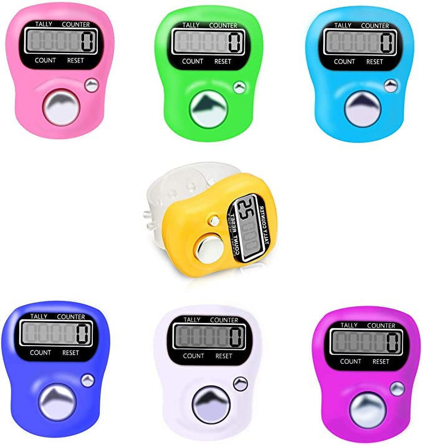 Contadores de 7 dedos Contador electrónico Fila Anillo de dedo Marcador ...