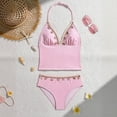 CAIVO Kids Girls Bikini Swimsuit Two Piece Triangle Tops Halter Neck ...