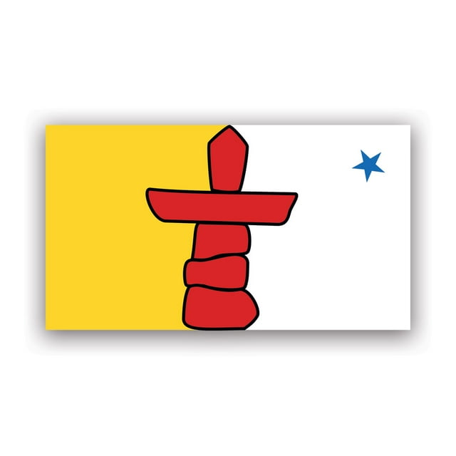 Nunavut Flag Sticker Decal - Self Adhesive Vinyl - Weatherproof - Made in USA - canada nu ...