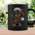 Cute Dachshund Dog Santa Hat Christmas Lights Pet Owner Coffee Mugs ...