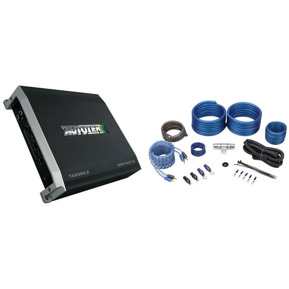 Autotek TA-2055.2 2000 Watt 2 Channel Car Audio Amplifier + Amp Wire ...