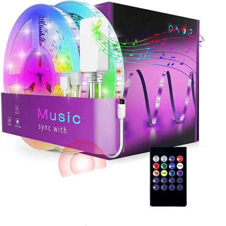 Smart Led Strip Lights 50ft - Rope Lights Remote Control Music Sync ...