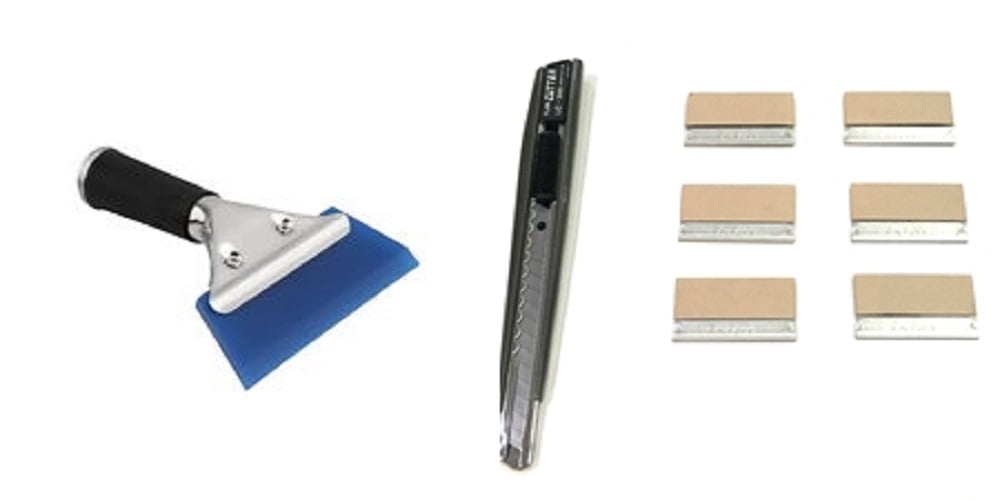 Window Film Tint Tools kit 3 - 6 Razor 1 knife 1 squeege blue max ...