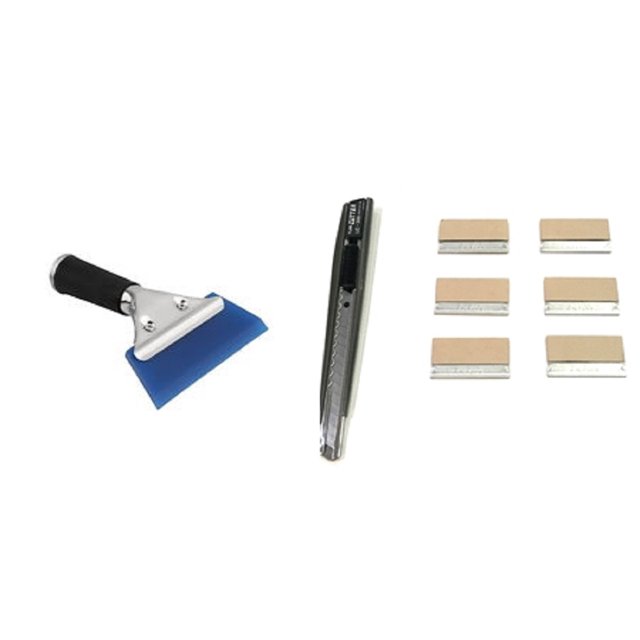 Window Film Tint Tools kit 3 - 6 Razor 1 knife 1 squeege blue max ...