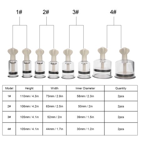 8pcs Traditional Cupping Cup Hand Twisting Rotational Acupunture Vacuum ...