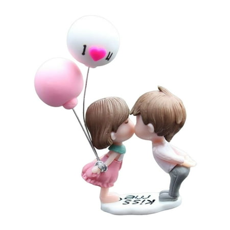Little Cartoon Couples Figurines Resin Decorative with Balloon Table Top Kiss | Walmart Canada