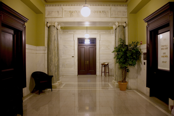Print: East Courtroom Entry With Columns, Howard M. Metzenbaum U.S ...