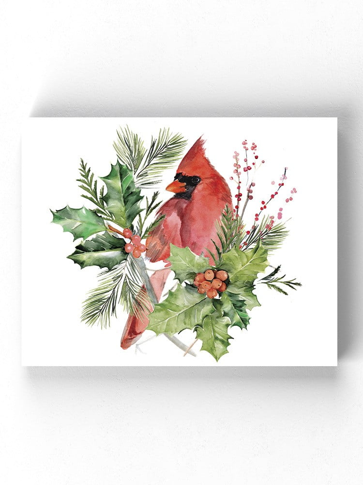 Cardinal Holly Christmas. Wrapped Canvas -Jennifer Paxton Parker ...