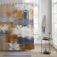Abstract Art Shower Curtain for Bathroom, Brown Grey Graffiti Paint ...