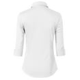 Made By Olivia Womens Fitted 3 4 Sleeve Button Down Work Blouse Office