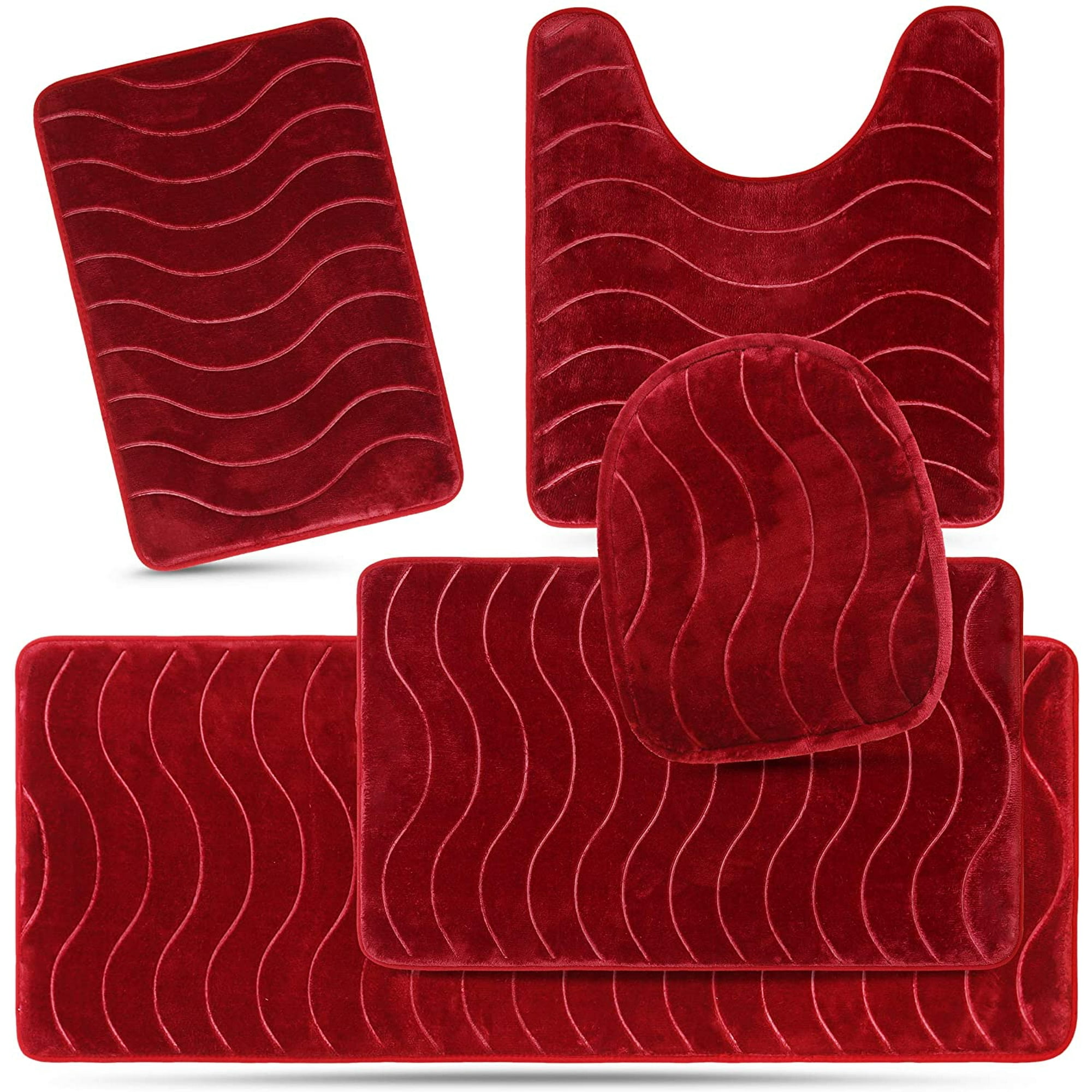 Click here for Cpdd 5 Piece Bathroom Rugs Set - Soft Non Slip Mem... prices