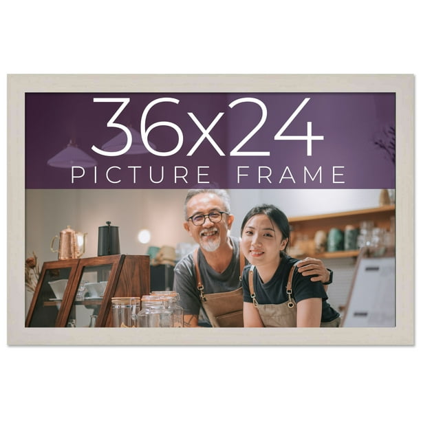 36x24 Frame White Real Wood Picture Frame Width 0.75 inches | Interior ...