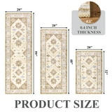 Ileading Boho Kitchen Rug Sets 3 Piece Runner Bohemian Mats Non Skid ...