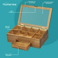 Premium 80 Tea Bag Assortment T Box Set By Homeries Bamboo Tea Bag Organizer Box With 30