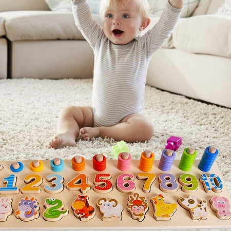 Wooden Counting Blocks Sorting Toys for Kids Sorting Toys Wooden Number ...