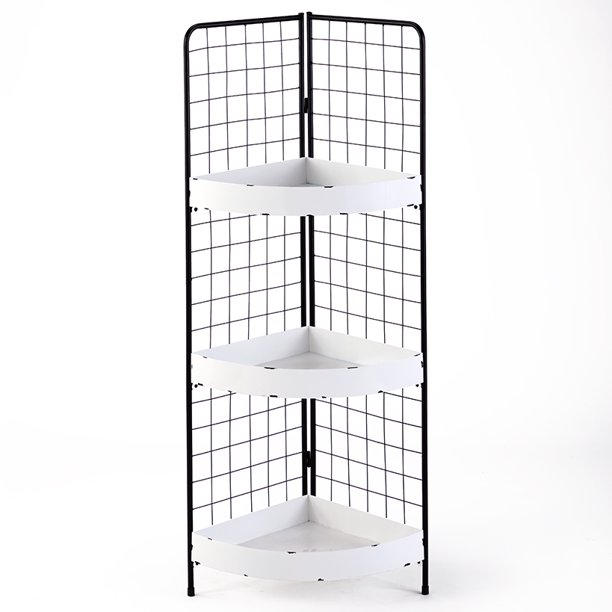 Metal Corner Shelf - 3 Tier Rustic Farmhouse Shelving Display Unit ...