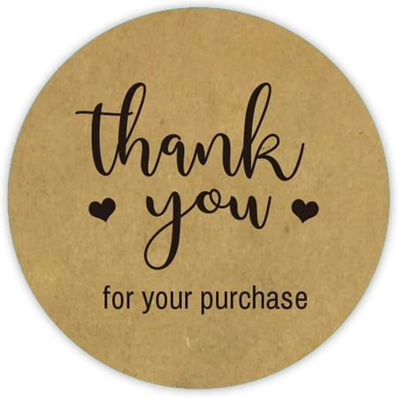 Thank You for Your Purchase Stickers, 1.5 Inch Kraft Paper Thank You ...