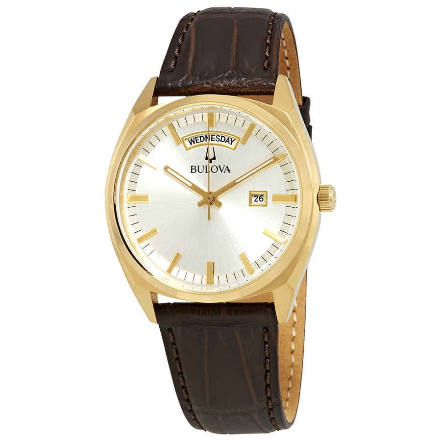 Bulova Classic Silver Dial Leather Men's Watch 97C106 - Walmart.com