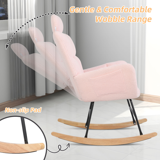 PAPROOS Modern Teddy Fabric Rocking Chair, Accent Rocker Chair with ...