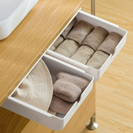 Invisible Under Table Storage Box, Self-Adhesive Under Table Storage ...