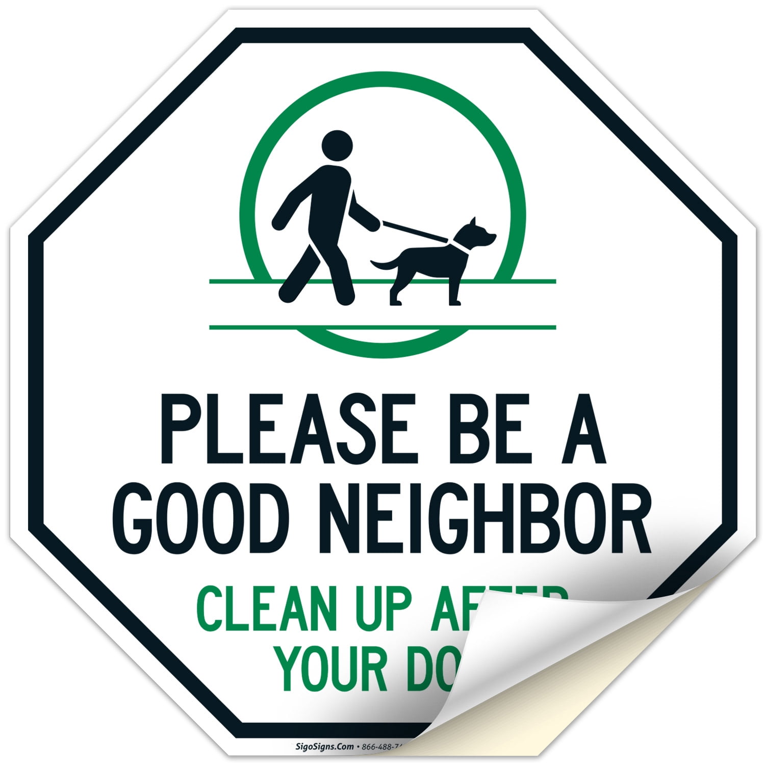 Clean Up After Your Dog Sign, Please Be A Good Neighbor, 12x12 Vinyl ...