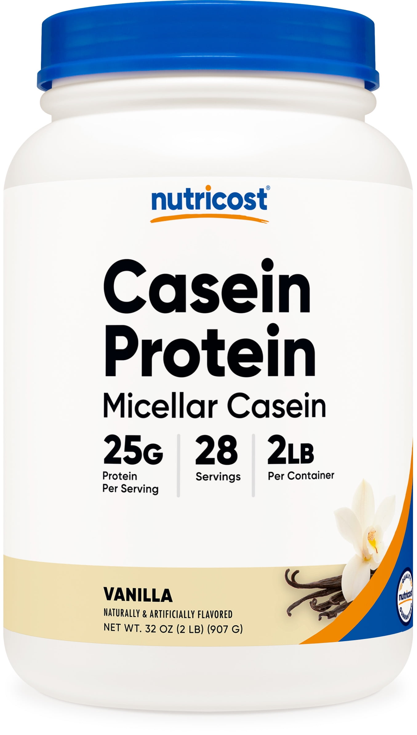 Nutricost Casein Protein Powder 2lb Vanilla - 100% Micellar Casein ...