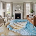 Vintage Conch Rectangle Area Rug 8x10 ft Ocean Waves Coastal Farmhouse ...