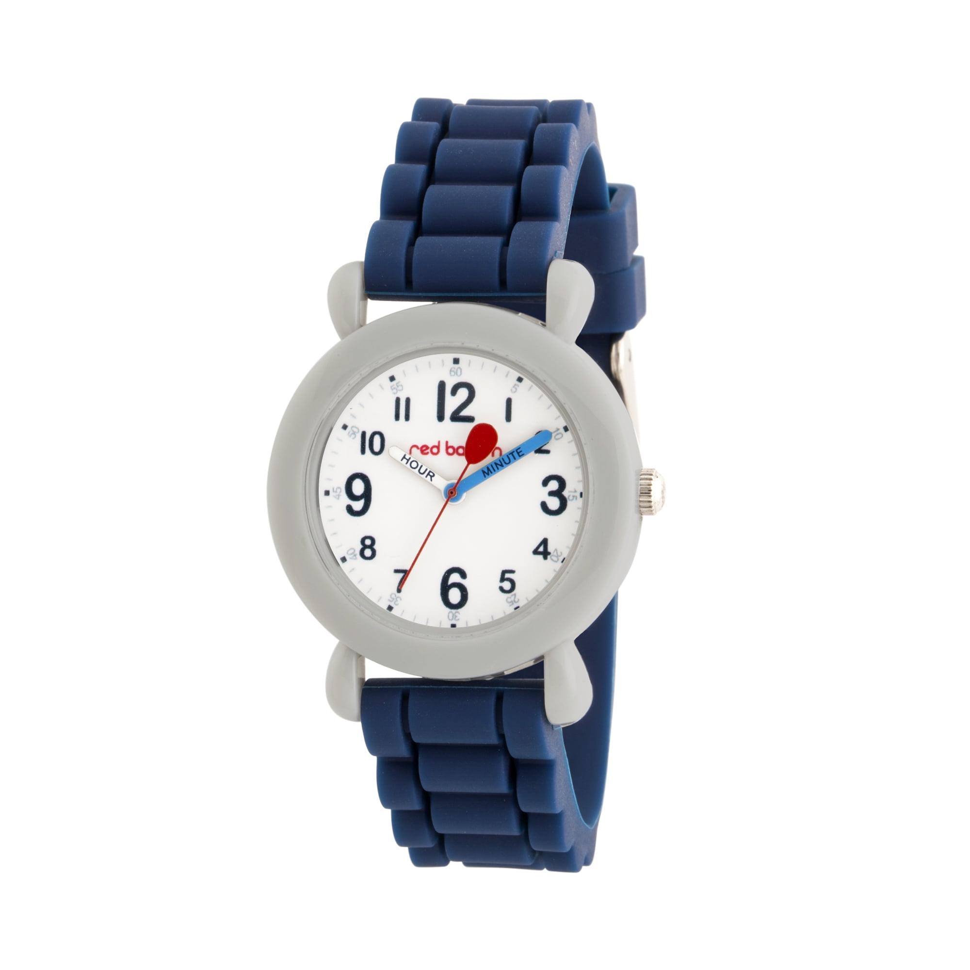 Red Balloon Boys' Grey Plastic Time Teacher Watch,Dark Blue Silicone ...