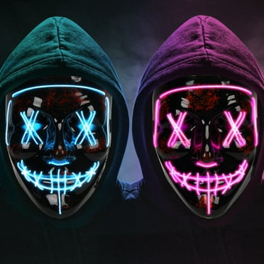 Illumo Blue LED Light Up Mask Halloween Costume Accessory - Walmart.com
