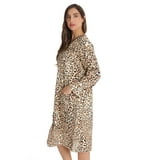 Dreamcrest Women’s Snap-Front House Coat Cotton Flannel Duster Robe ...