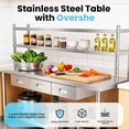 201 Stainless Steel Workstation, Silver Thickened Panel Prep Table ...