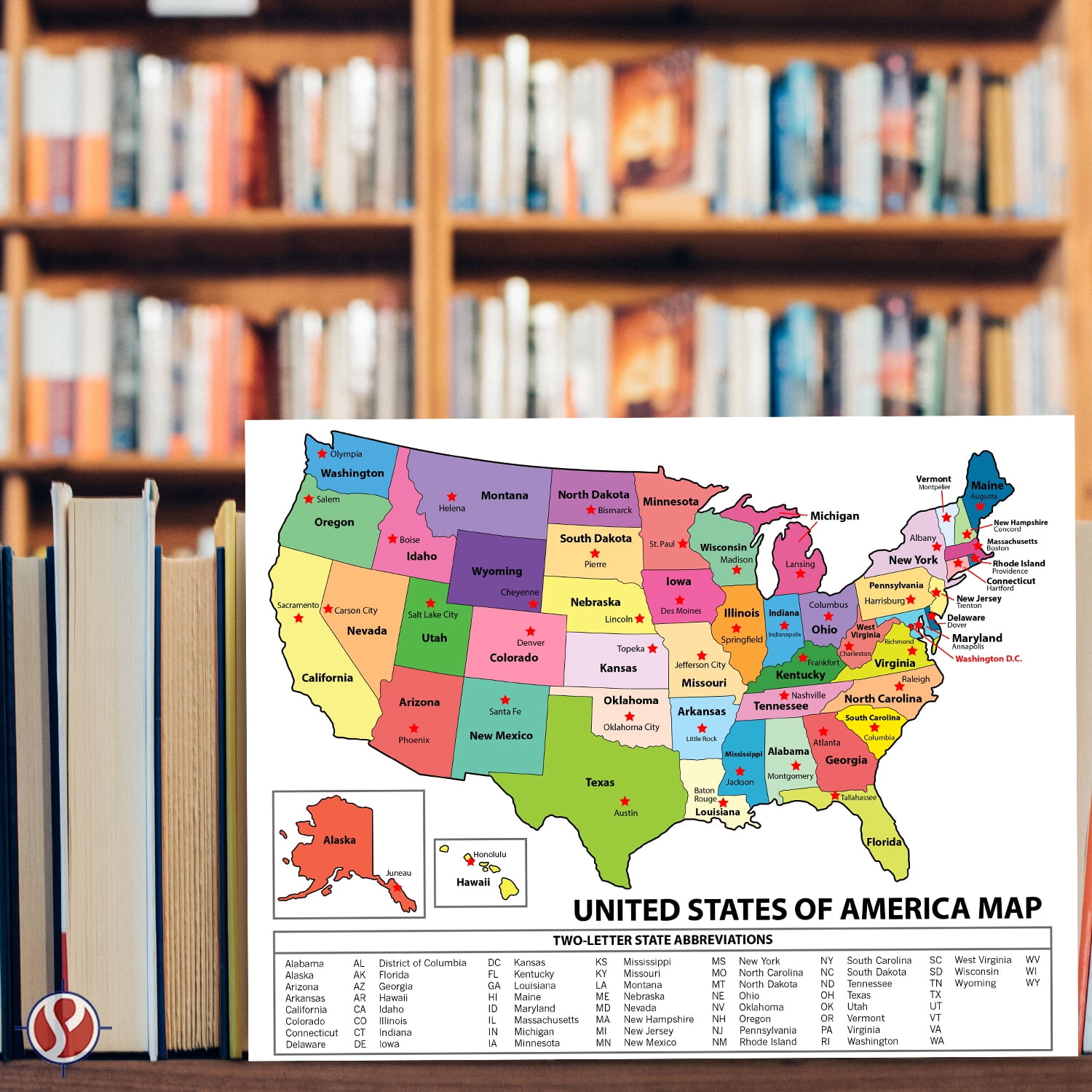 United States Map - USA Poster, US Educational Map - Chile | Ubuy