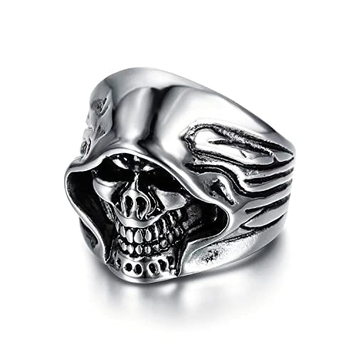 Death Grim Reaper Skull Rings for men Gothic er style 316 Stainless ...