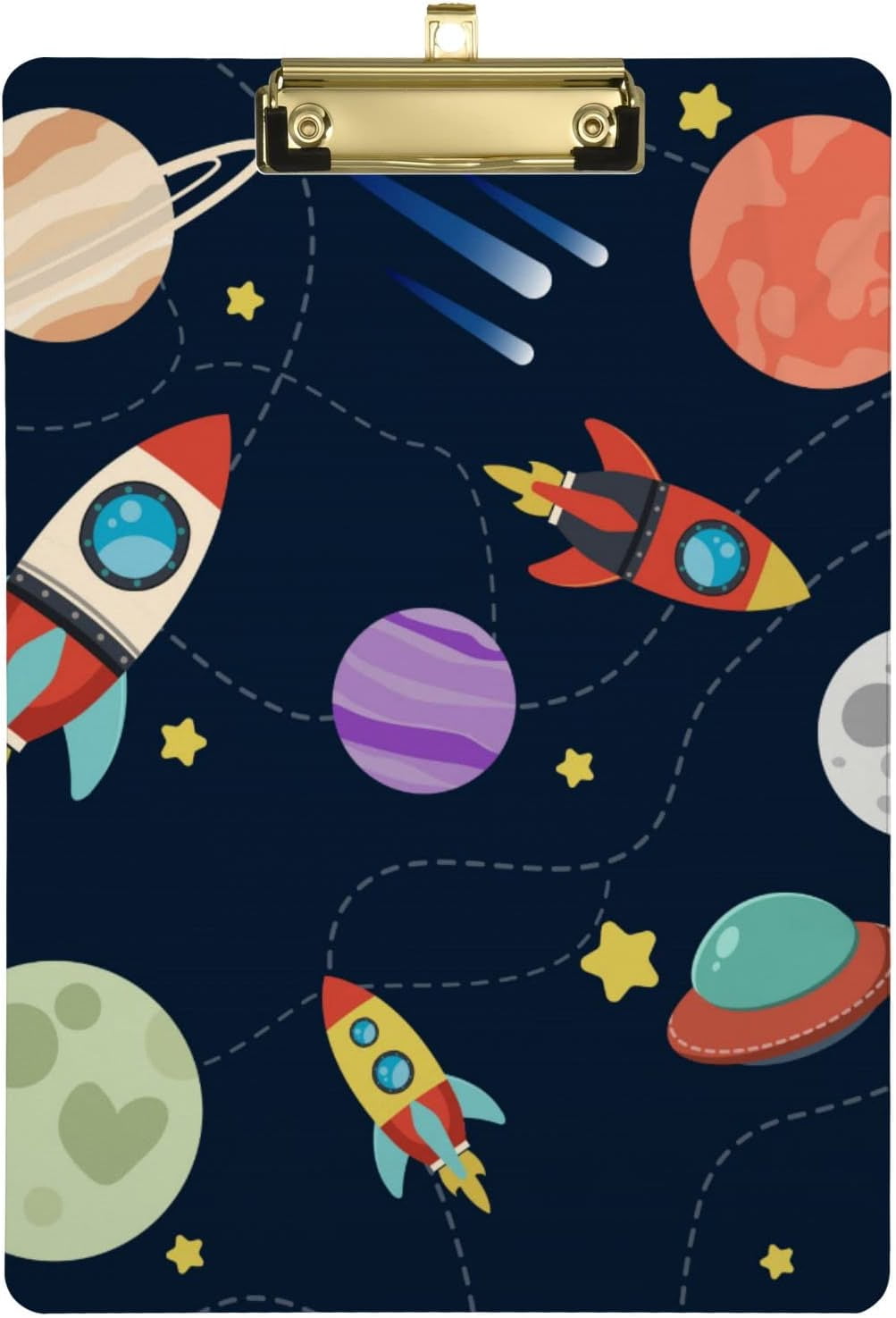 FMSHPON Space Rockets Clipboard Hardboard Wood Nursing Clip Board and ...