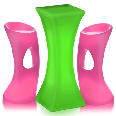 MoNiBloom Set of 3 LED Light Up Bar Table + Stools, 16 Color Changing ...