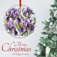 Crystal Glass Ornament Purple Iris Botanical Floral Art Hanging ...