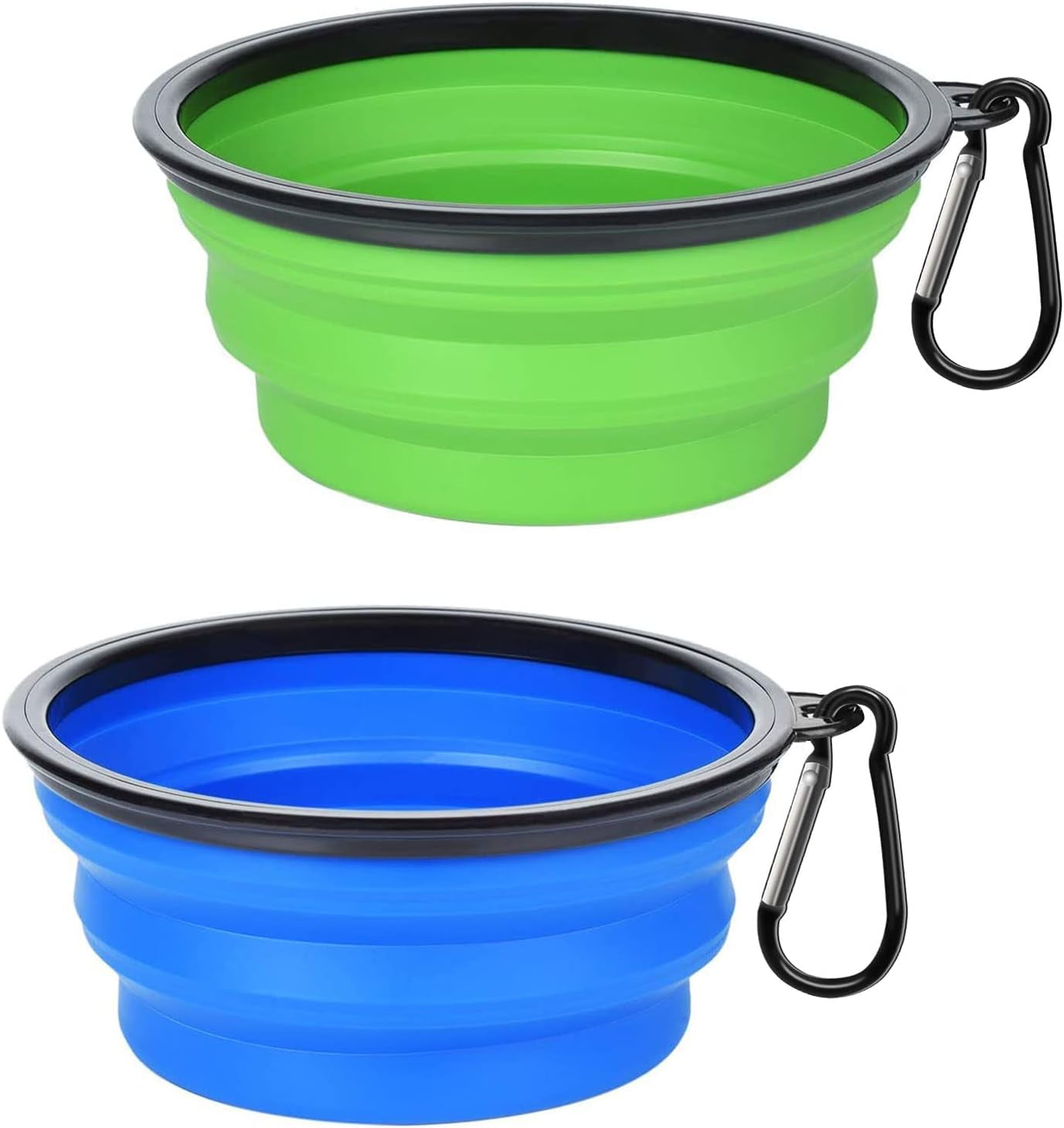 2-Pack Silicone Collapsible Dog Bowls, BPA Free Dishwasher Safe ...