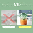 Binmer Cute Drinking Glasses With Glass Dome Lid And Straw Reusable Wide Mouth Milkshakes Cups