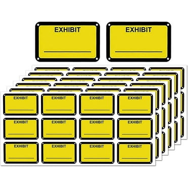 Tabbies Color-coded Easy Adhesive Legal Exhibit File Stickers 1.62" x 1 ...