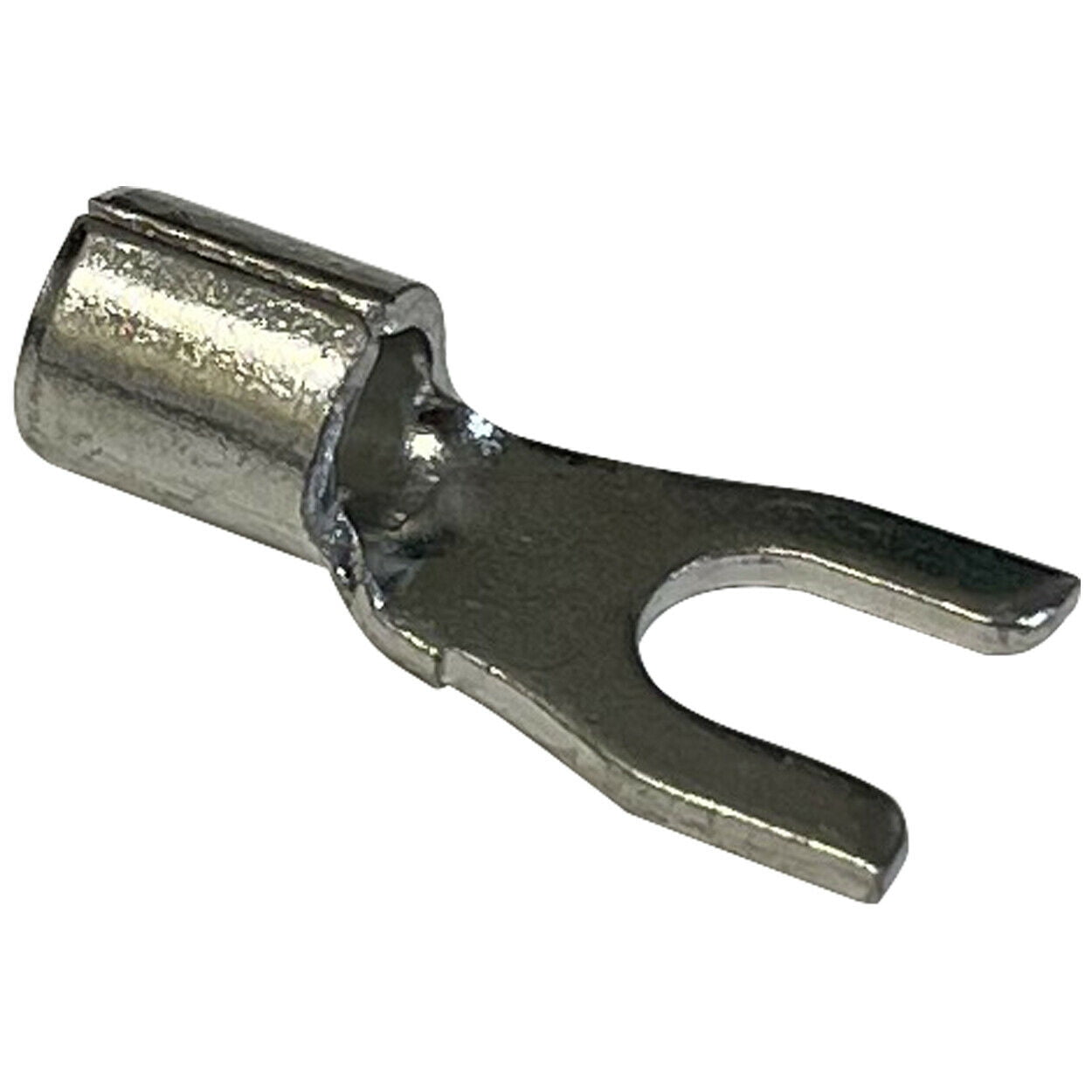 (100) Non-Insulated 12-10 AWG Gauge Spade Connector #8 Stud Electrical Wire Terminal - USA ...