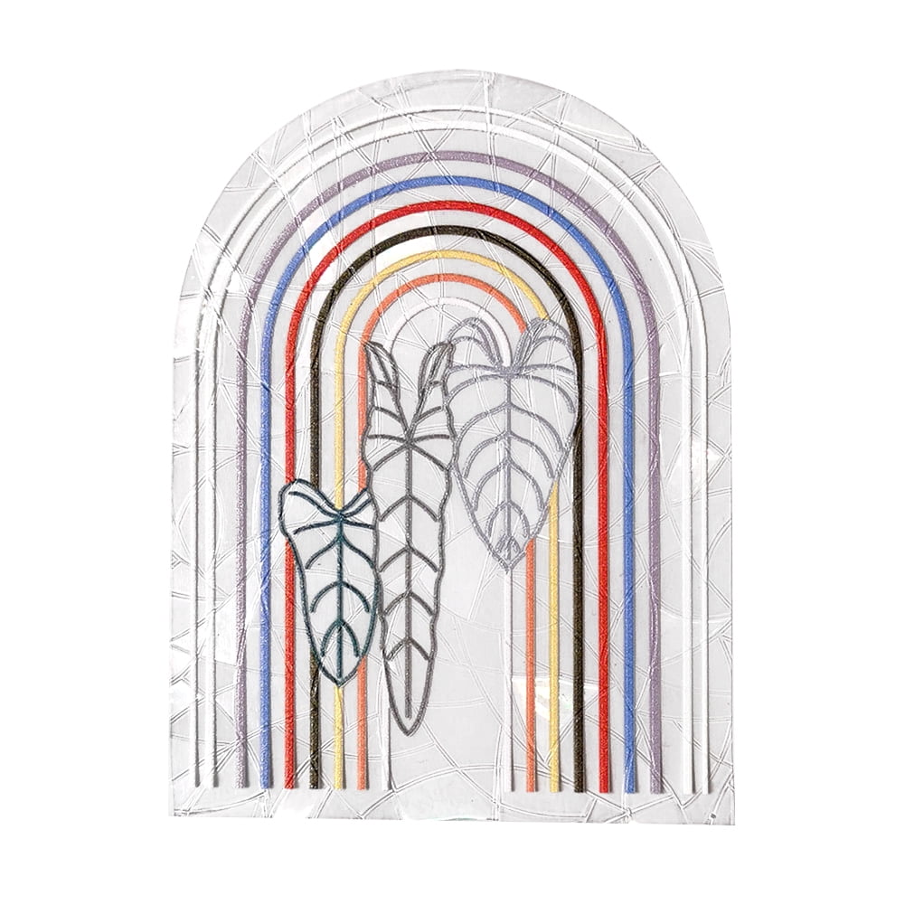 Zexumo Rainbow Window Clings, 3D Decorative Window Vinyl, Stained Glass ...