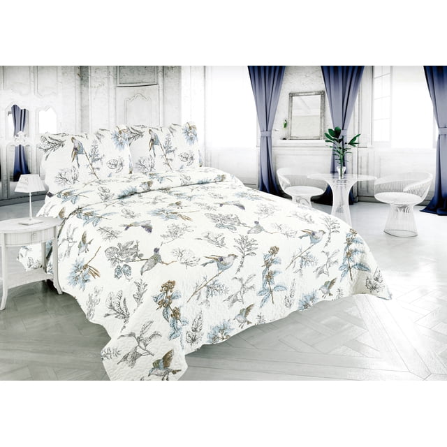 Marina Decoration Rich Printed Stitching Coverlet Bedspread Ultra Soft ...