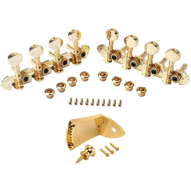Durable Golden 8 Strings Mandolin Tuning Keys Tuners with Tailpiece Set ...