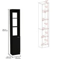Black Modern Storage Cabinet | 6 Shelves for Bathroom Organization ...