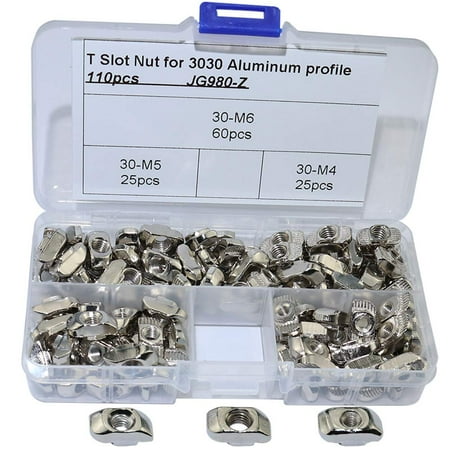 M4 M5 M6 Carbon Steel Drop in T Nut Kit for Aluminum Extrusion 3030 ...
