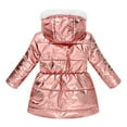 FINALGANG Girls Toddler Shiny Padded Coat Winter Warm Solid Color ...