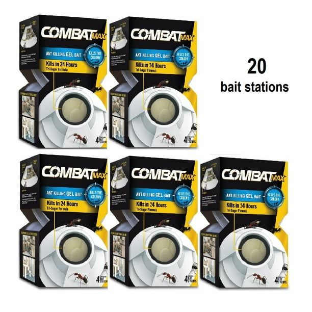 (5 Pack) Combat Max Ant Killing Gel Bait Station, Indoor and Outdoor ...