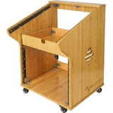 Sound Town DIY Solid Carbonized Bamboo Studio Rack with 11U Slant Mixer ...