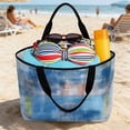 Abstract Blue Beach Bag for Women, Large Breathable Mesh Beach Tote Bag ...