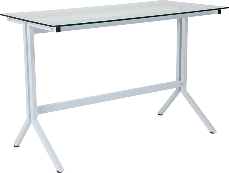 Flash Furniture Winfield Collection Glass Computer Desk with White ...